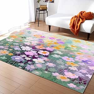 Amazon.com: Spring Flower Area Rug 2'7''x 5', Modern Outdoor Living ...