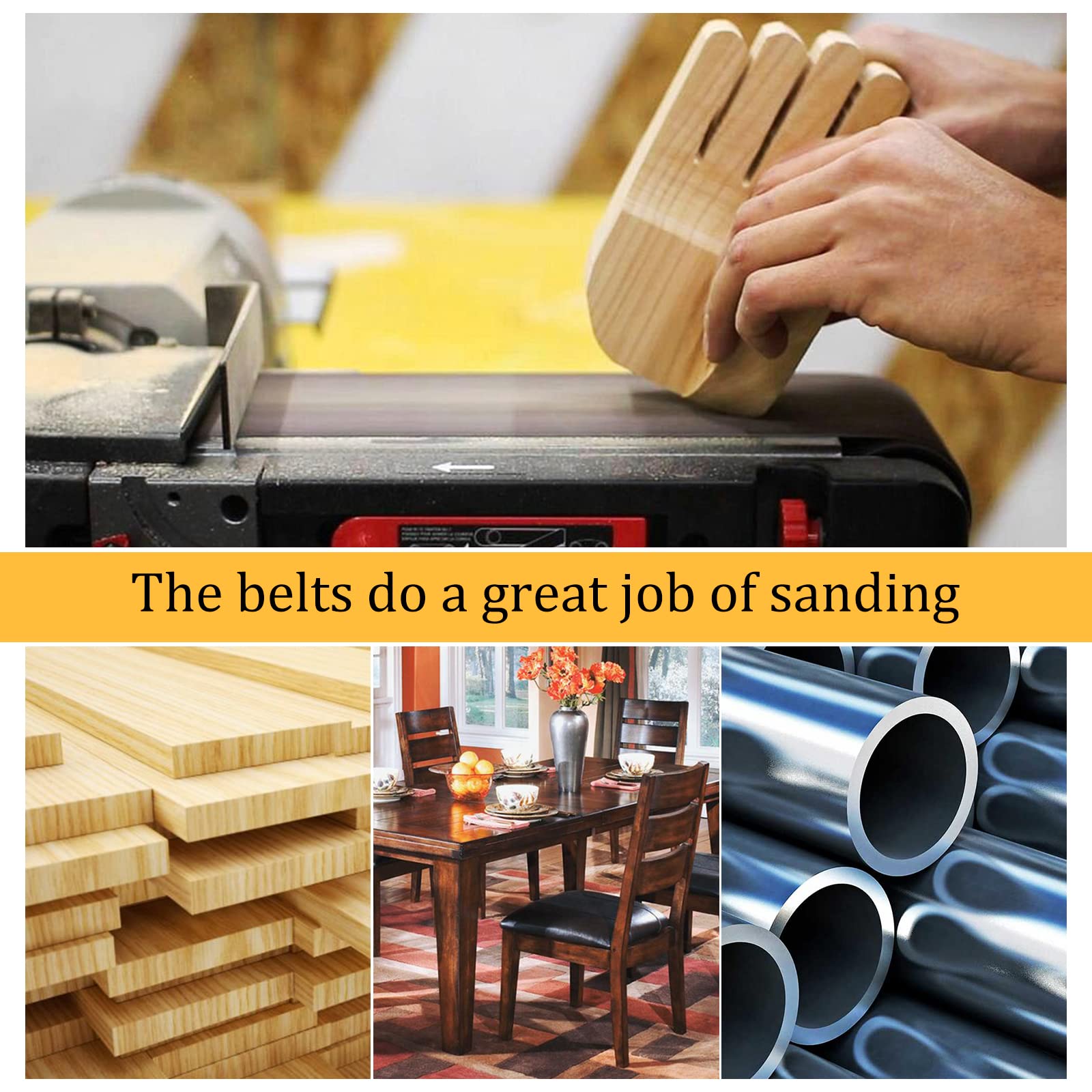 Snapklik.com : POTUINOM Sanding Belt 4 X 36 Inch,Belt Sander Belts 80 ...