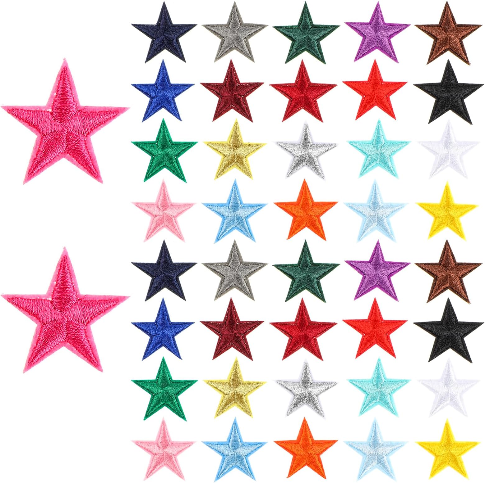 Amazon.com: Lucleag 100PCS Star Shape Embroidered Patches, Star Iron on ...