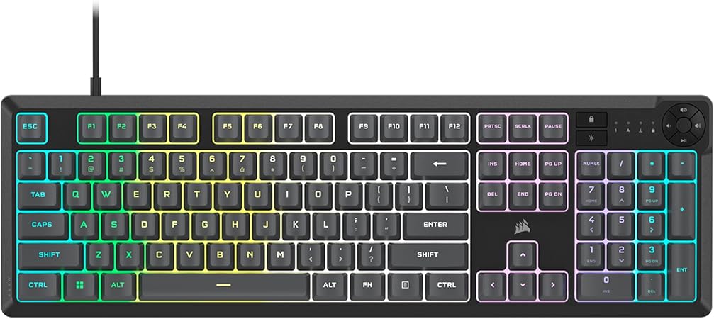 Amazon.com: Corsair K55 CORE RGB Membrane Wired Gaming Keyboard – Quiet ...