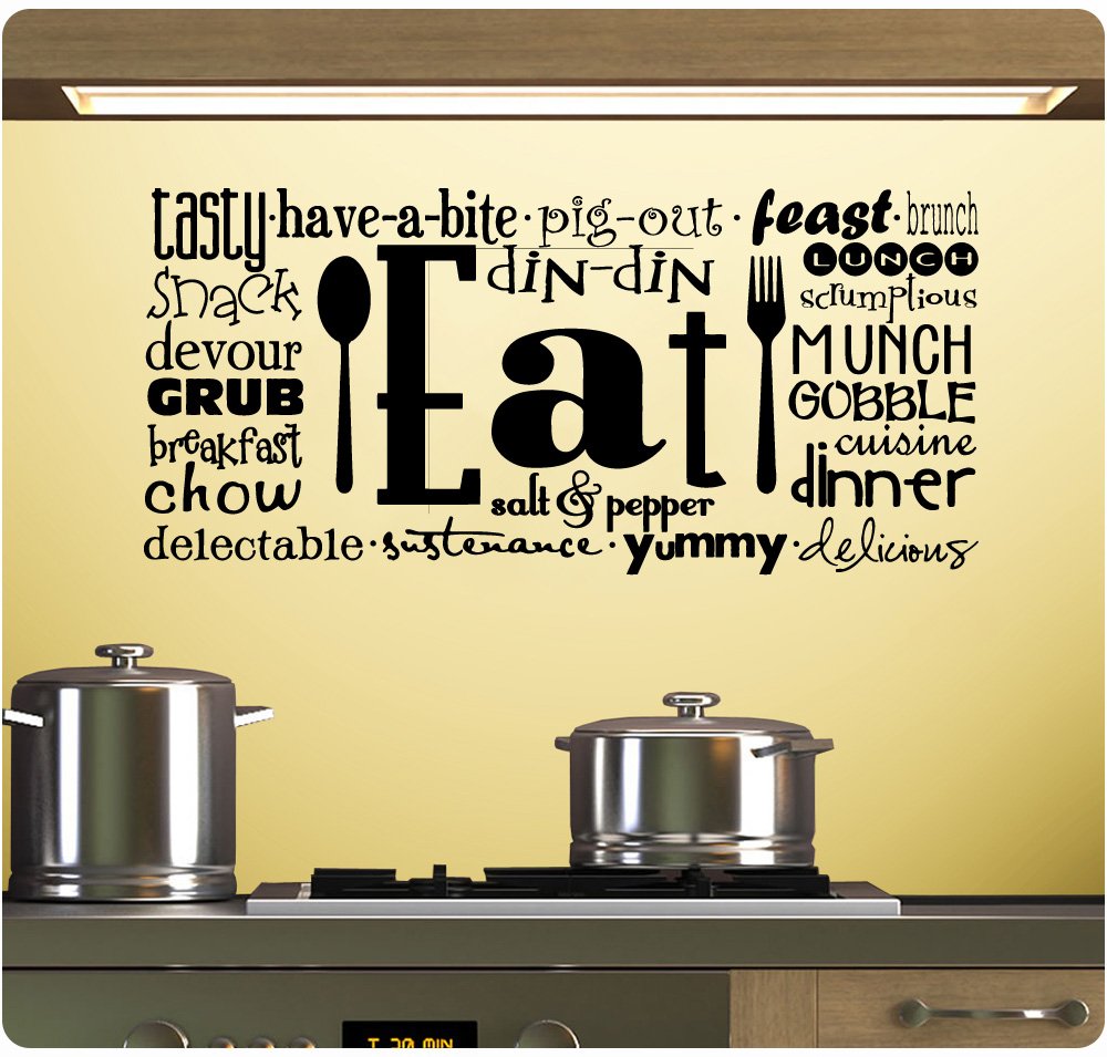 Amazon.com: Eat Tasty Breakfast Lunch Kitchen Wall Decal Sticker Art ...