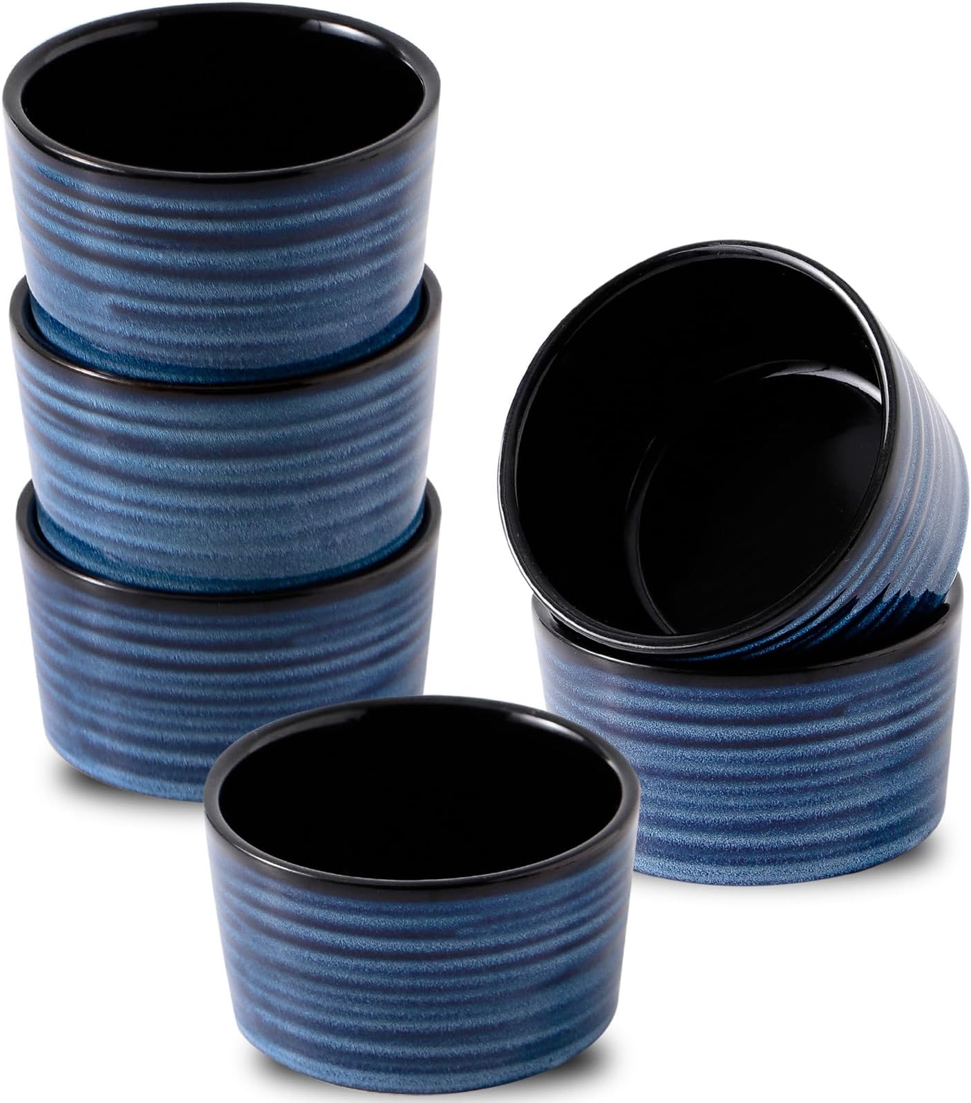 Amazon.com: 6 Pcs Ramekins 8 oz Oven Safe Small Ceramic Ramekins, Creme ...