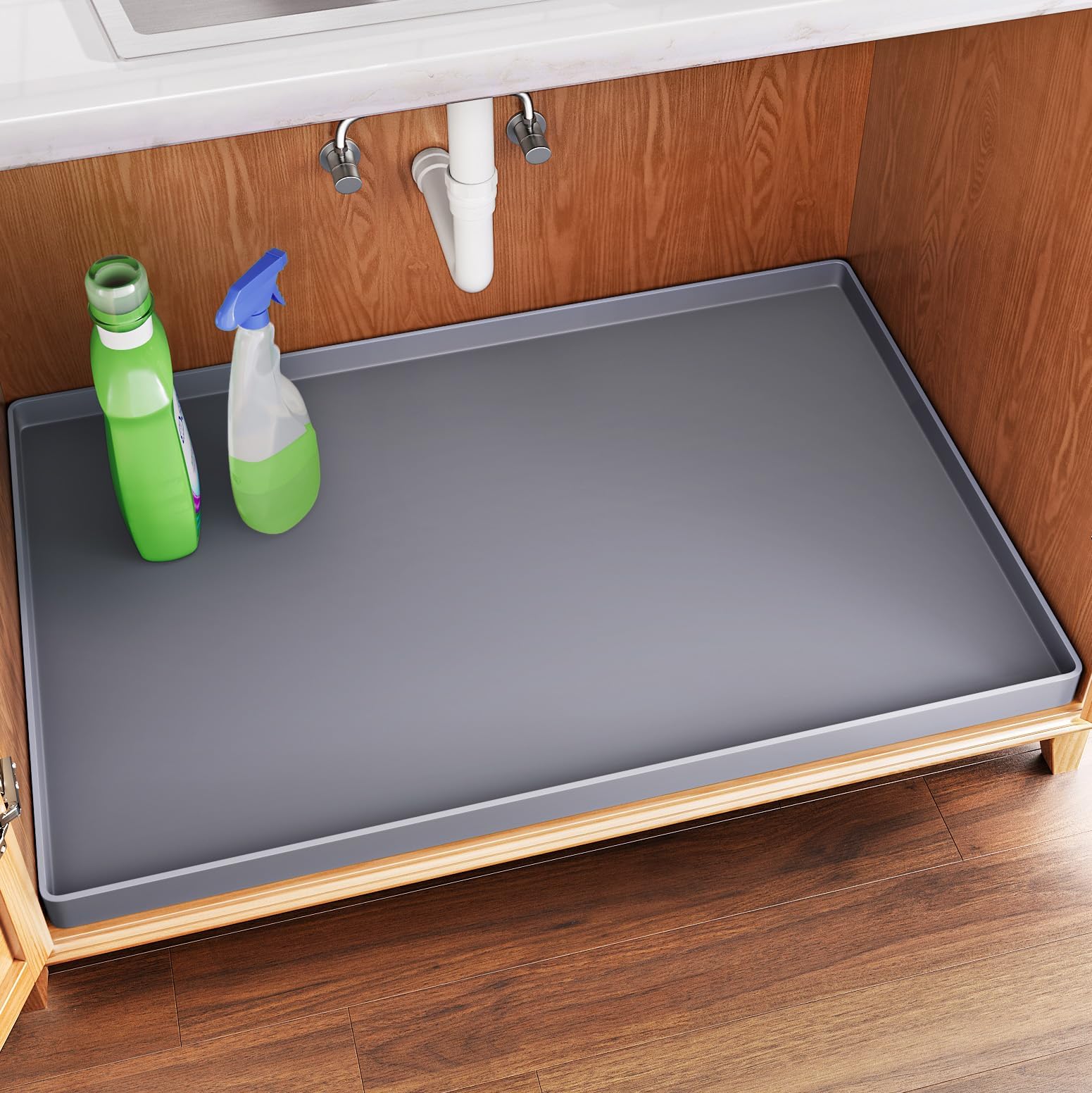Amazon.com: Waterproof Under Sink Mat, 34"x22" Silicone Mat for Kitchen ...