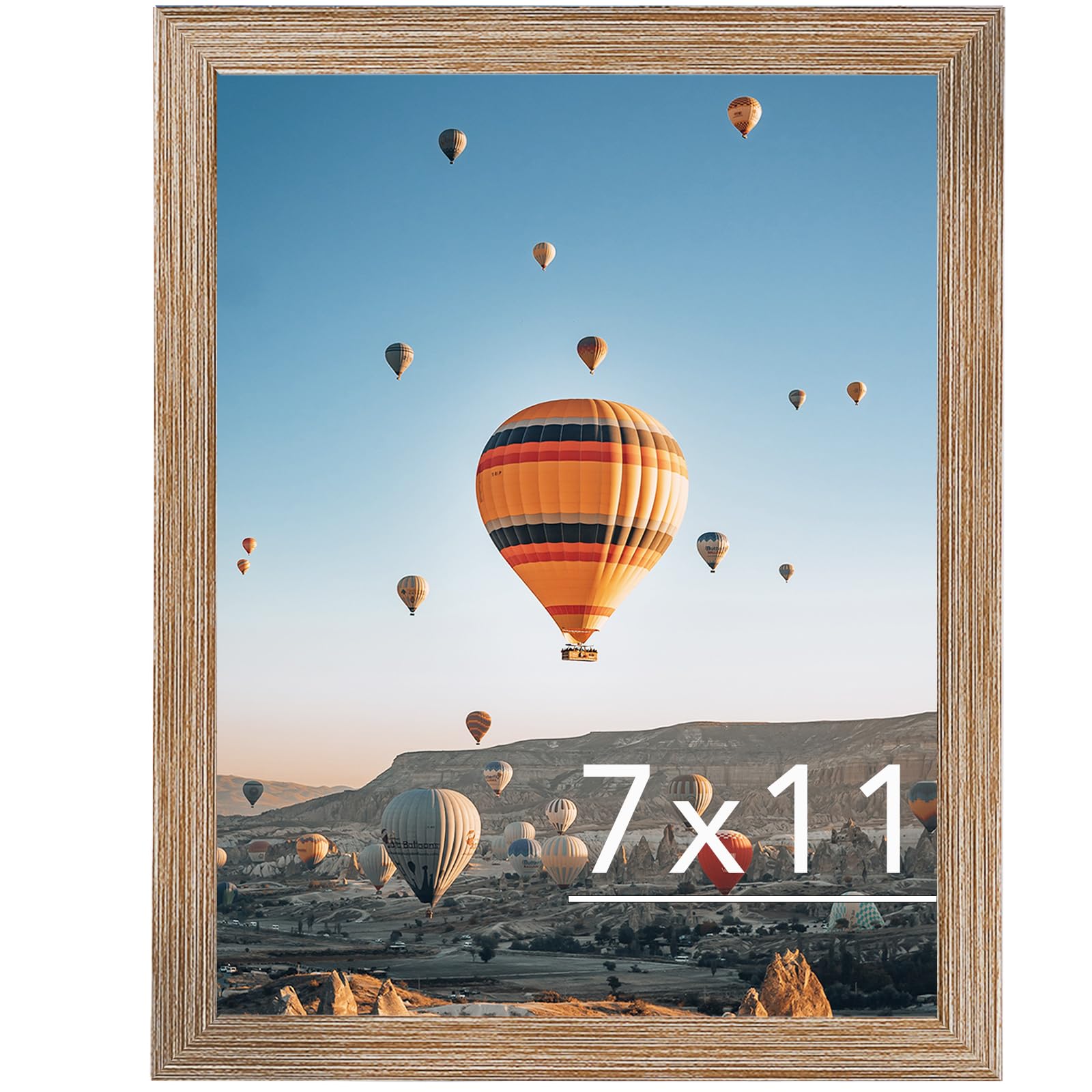 JCJMY 7x11 Picture Frame Rustic Brwon for Wall Hanging or Tabletop ...