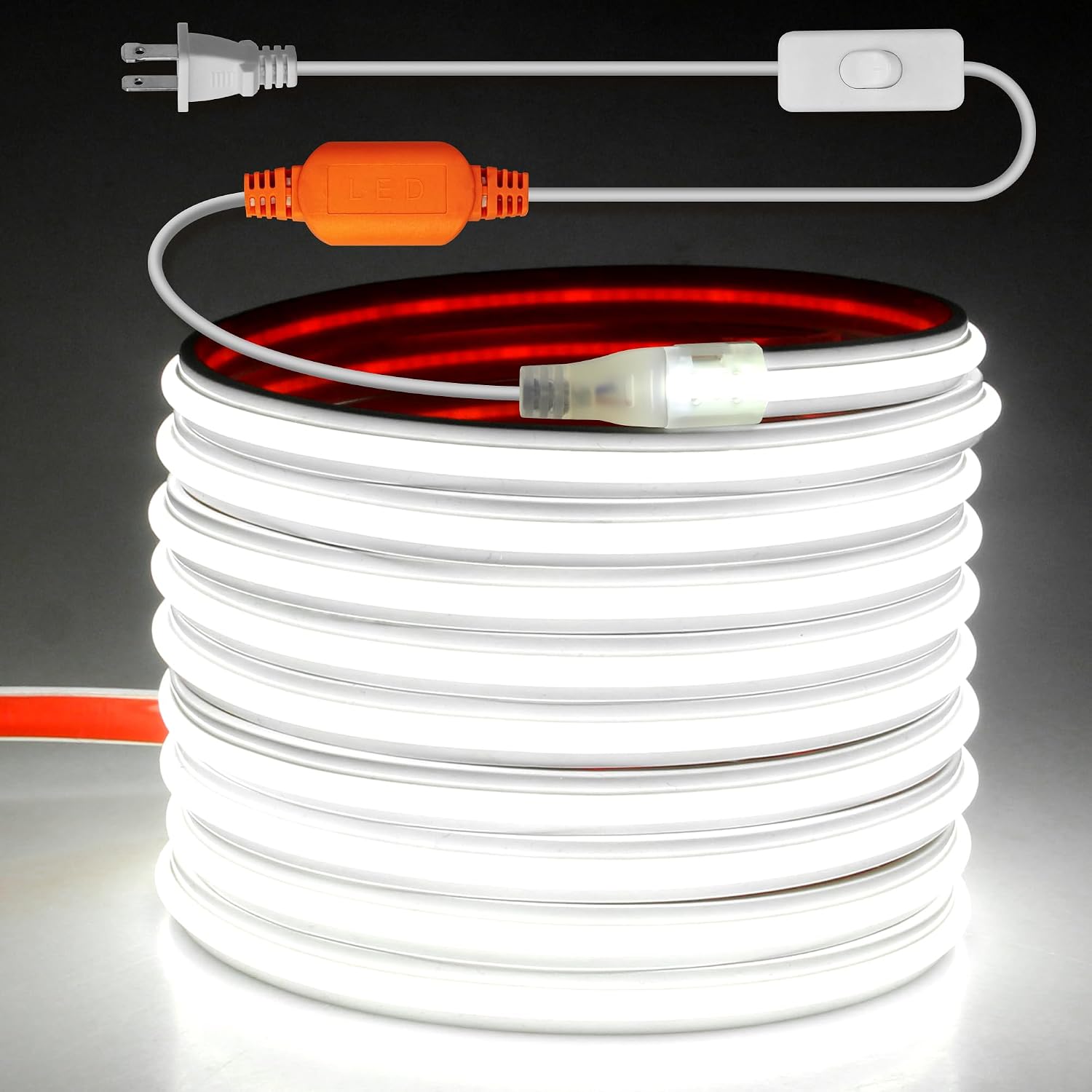 Amazon.com: Aclorol AC 110V COB LED Strip Lights Plug in 16.4FT 288led ...