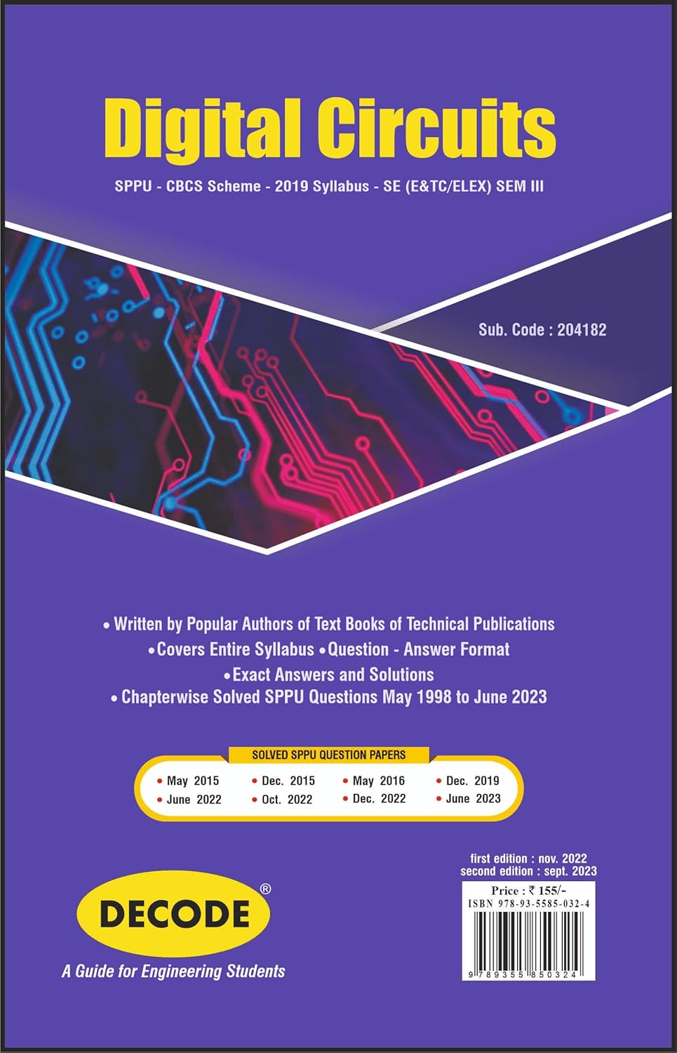 Buy Digital Circuits For Sppu 19 Course Se Iii Eandtc 204182 Decode Book