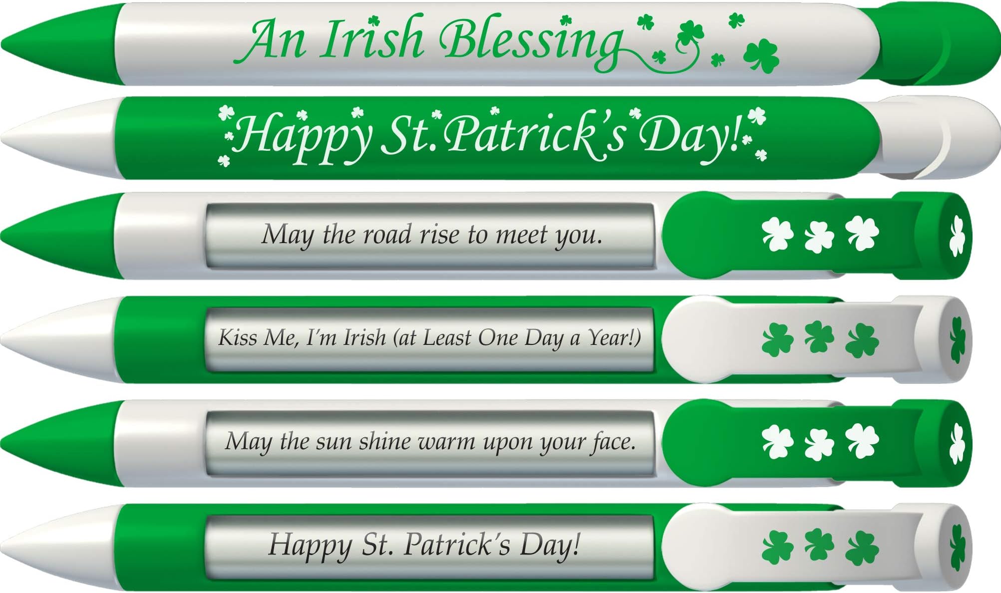 Amazon.com : Jetec 100 Sets St Patrick's Day Pens Shamrock Ballpoint ...