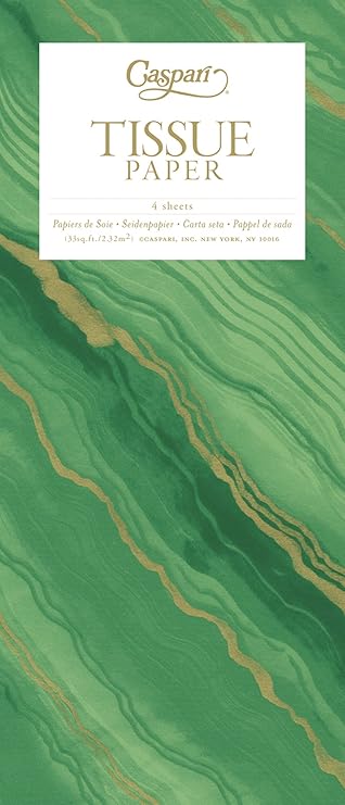 Marble Green Caspari Tissue Wrap 4 Sheets of 70 x 50 cm Luxury Tissue ...