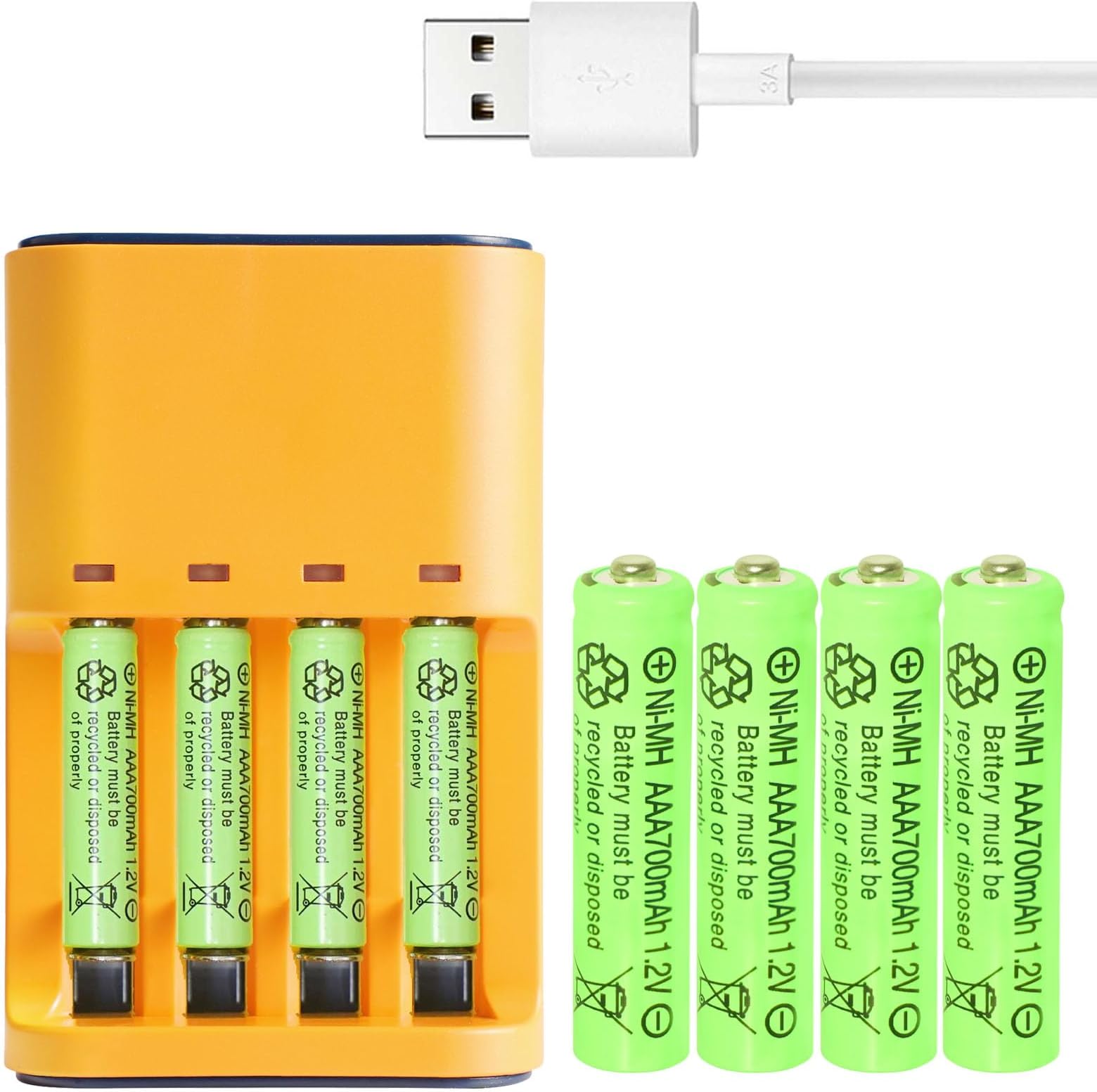 Amazon.com: Skywolfeye 4 Bay AA AAA Battery Charger, Smart USB AA ...