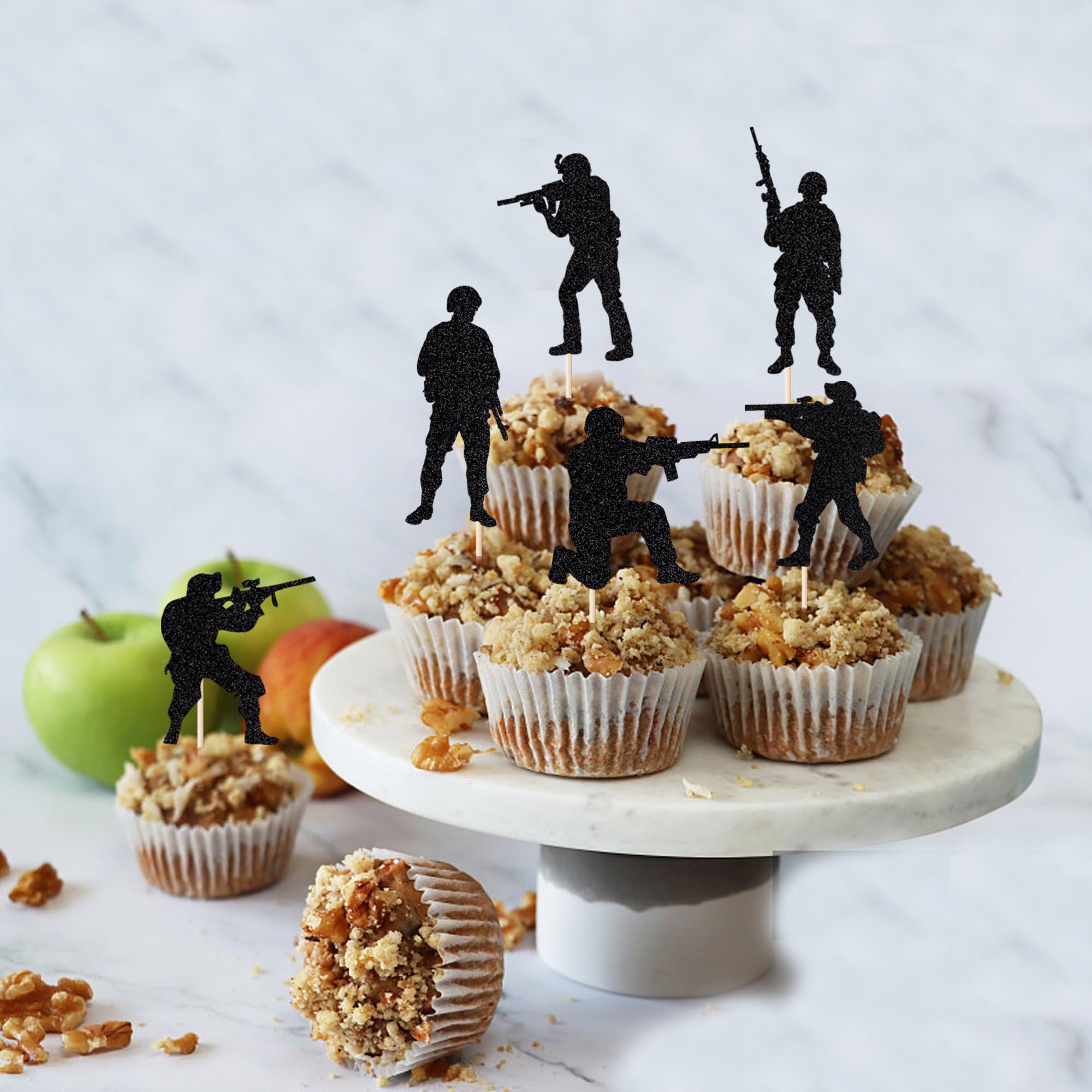 Snapklik.com : Naicaek 12 PCS Military Soldier Cupcake ToppersSoldiers Day