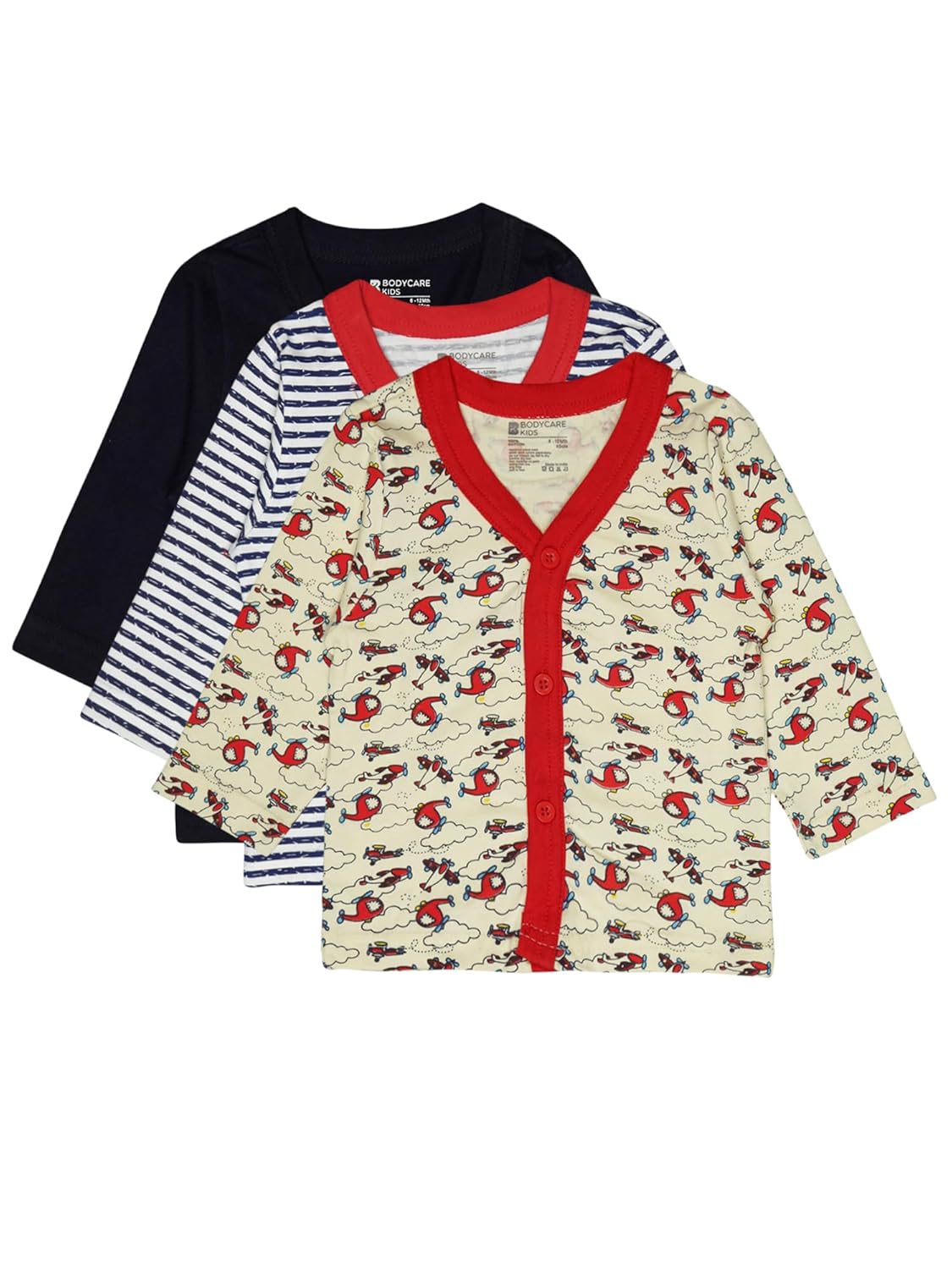 BODYCARE Baby Front Open Top Pack of 3 - Assorted : Amazon.in: Baby ...