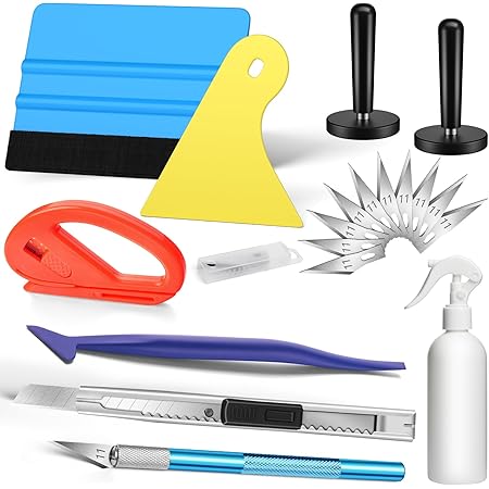 DIYSELF Window Tint Kit, 19 Pcs Vinyl Wrap Tool Kit, Professional Car ...