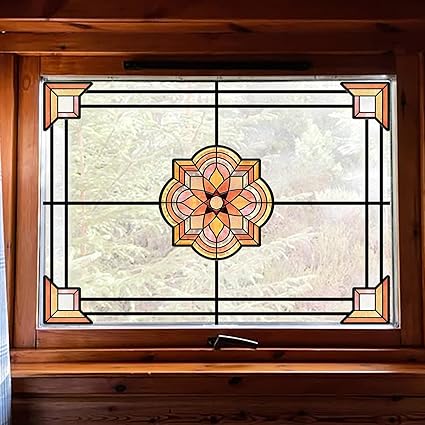 Amazon.com: ADD.HERES Window Stickers, ‌Stained Glass Window Privacy ...