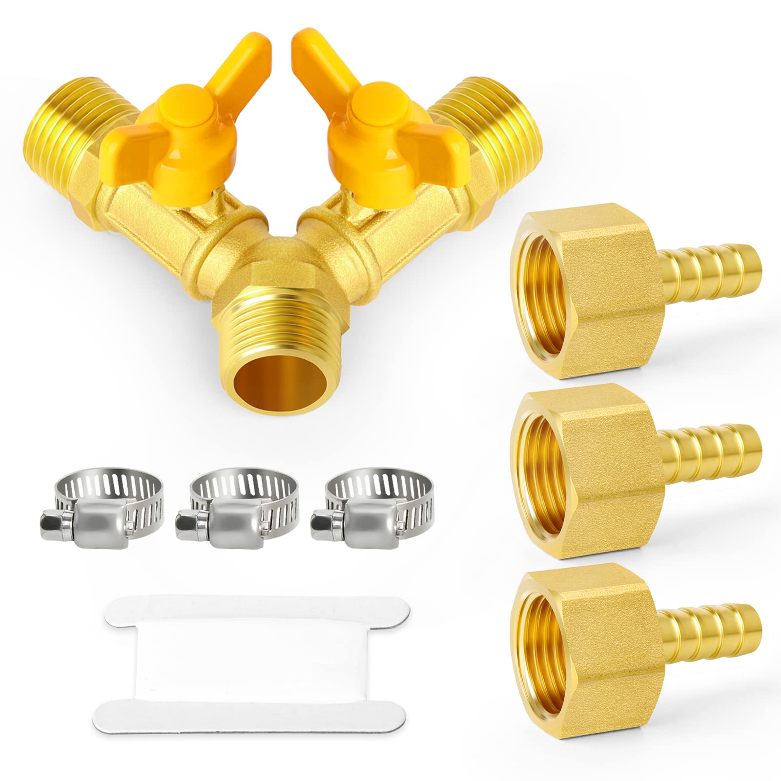 Snapklik.com : GASHER 1PCS 3 Way Shut Off Ball Valve, 1/4" Hose Barb 2 ...