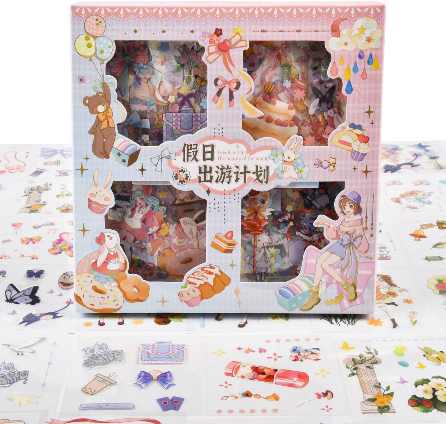 Amazon.com: EAMOTOL Cute Journaling Stickers Gift Box Set - 100 Sheets ...