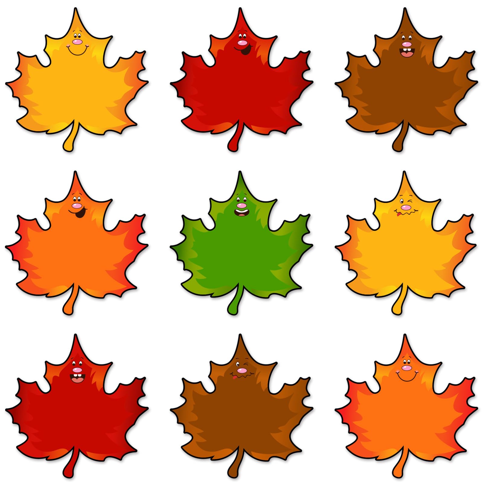 Amazon.com: AnyDesign 45Pcs Fall Maple Leaves Cutouts Colorful Cute ...