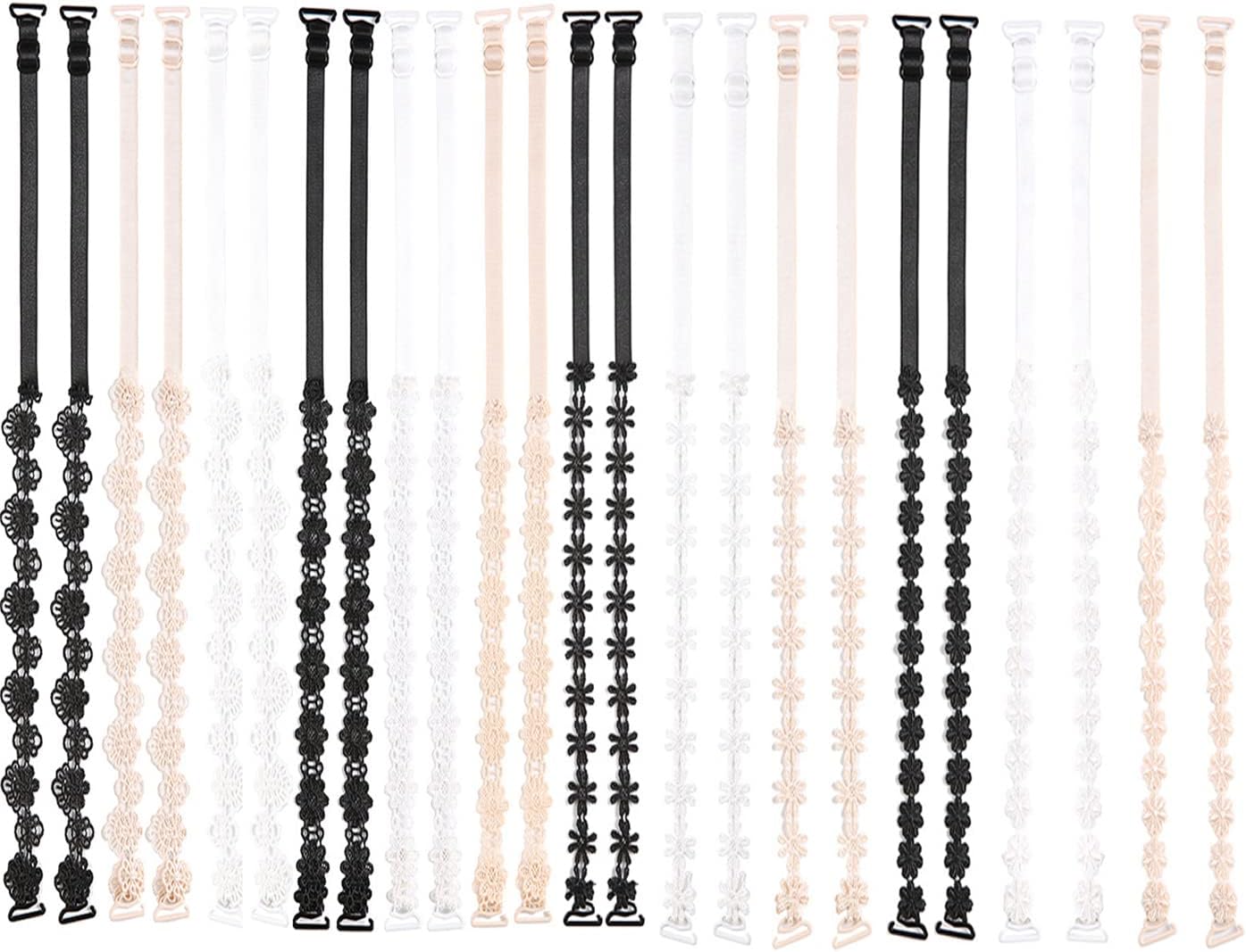 YEKEYI 12Pairs Women Bra Straps Flower Lace Adjustable Underwear Strap ...