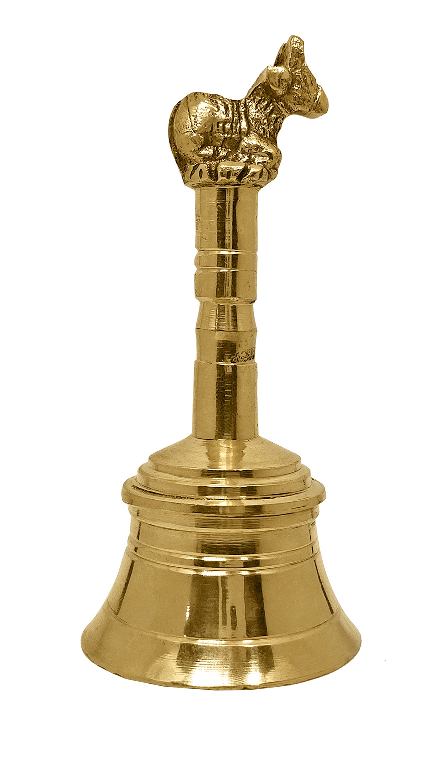 Buy SATVIK Hindu Pooja Brass Nandi Bell with Handle Pujan Prayer Ghanti ...