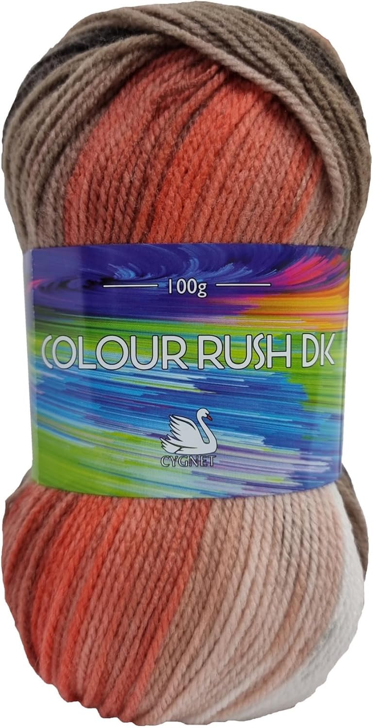 Diamante Crafts Cygnet Colour Rush DK Knitting Yarn/Wool - 100g Double ...