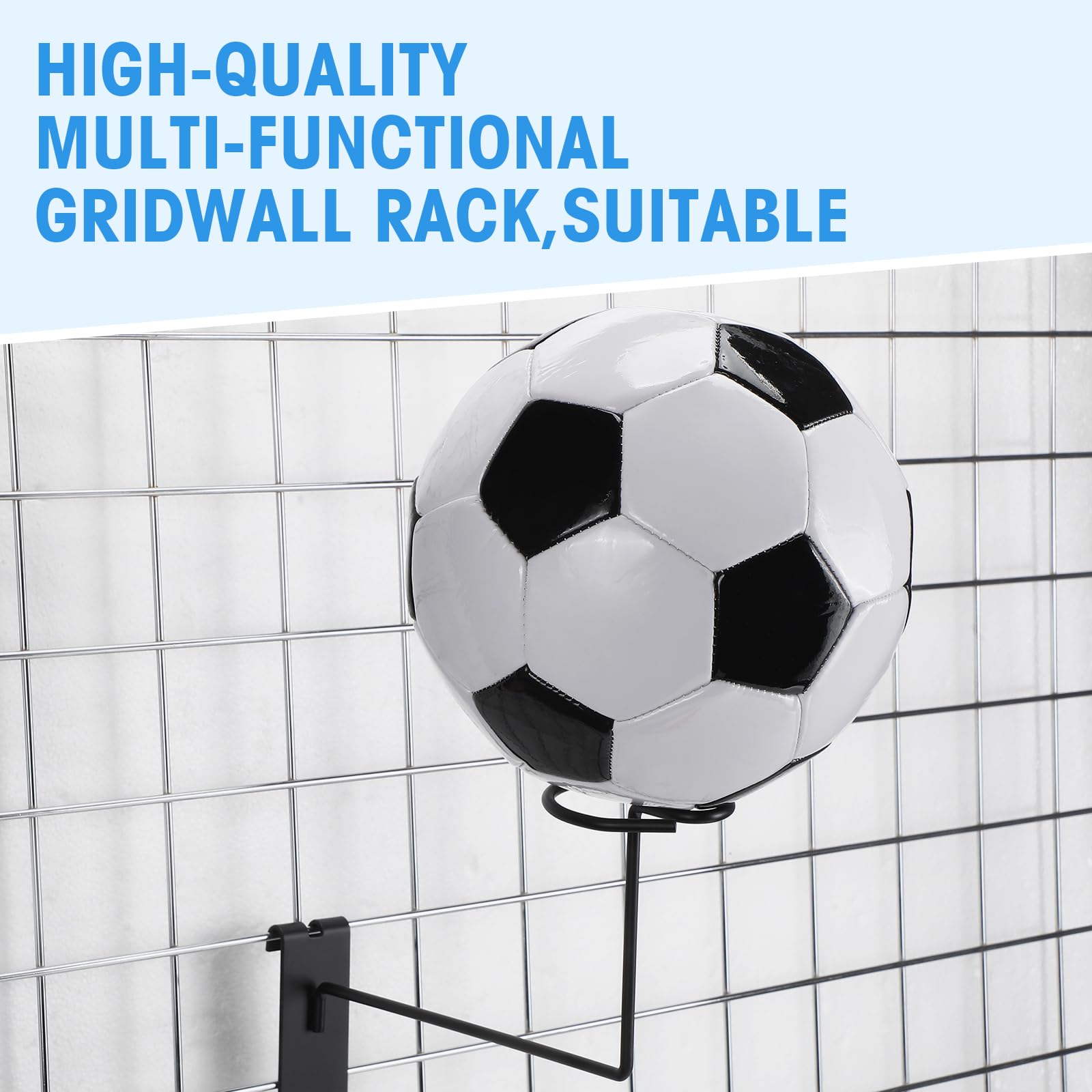 Blulu 6 Pcs Hat Displayer for Gridwall, Black Metal Hat Helmet Rack ...