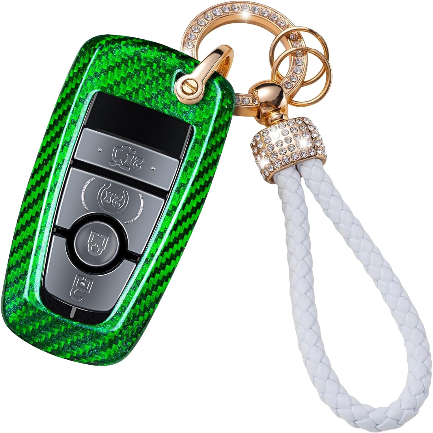 Amazon.com: Real Glass Fiber Key Fob Cover for Ford,T-Carbon Key Fob ...