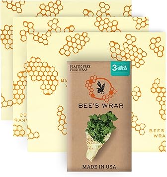 Bee’s Wrap Set of 3 Wraps - Large (33 x 35 cm), Beige : Amazon.co.uk ...