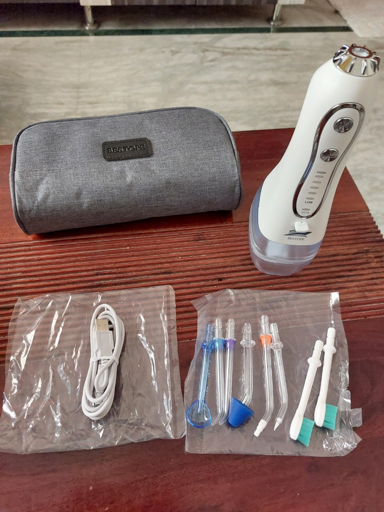 BESTOPE Rechargeable Dental Flosser Oral Irrigator with 300ml Water ...