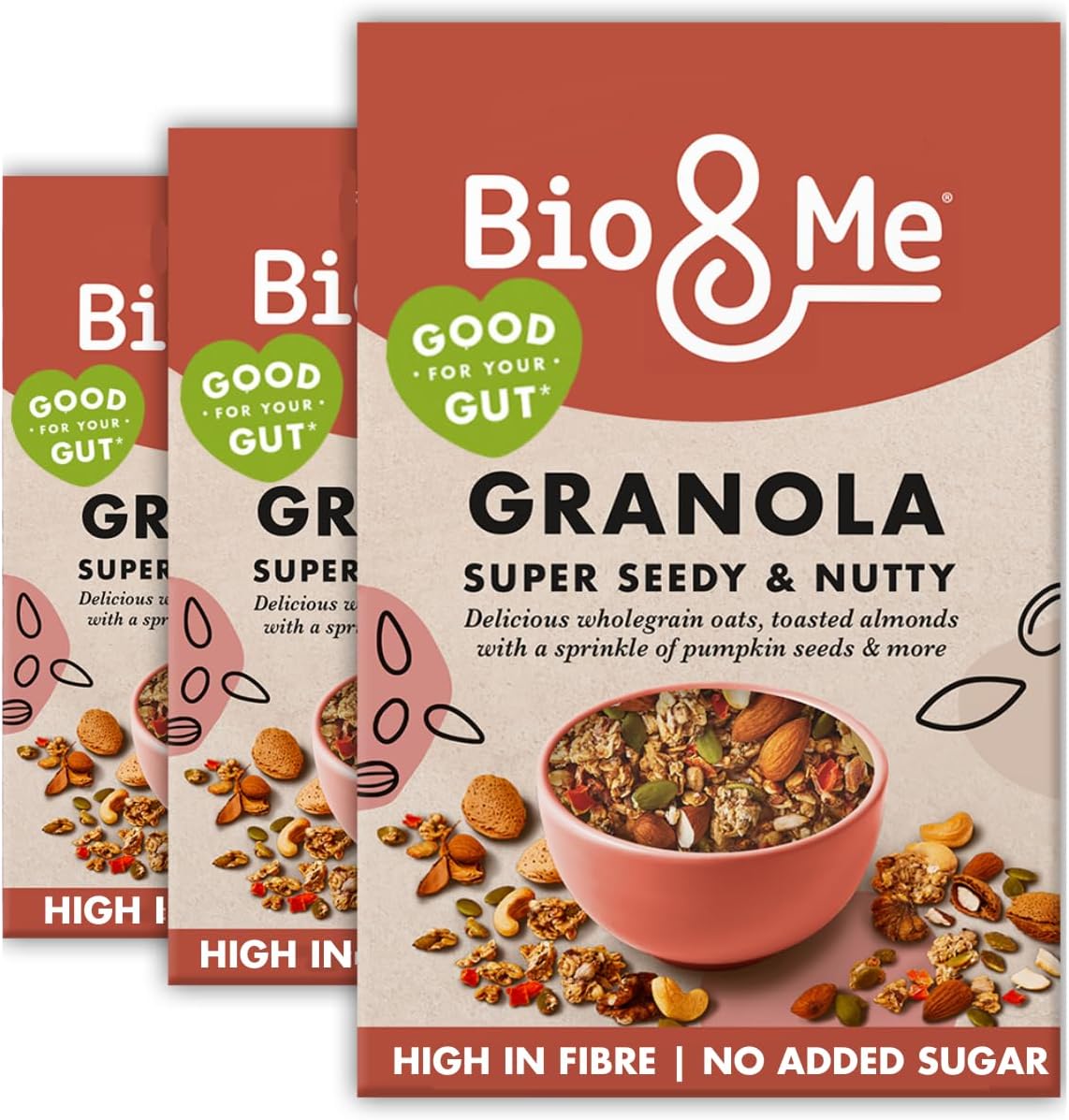 Bio&Me Super Seedy and Nutty Granola 3-Pack (3 x 360g) – Vegan, High ...