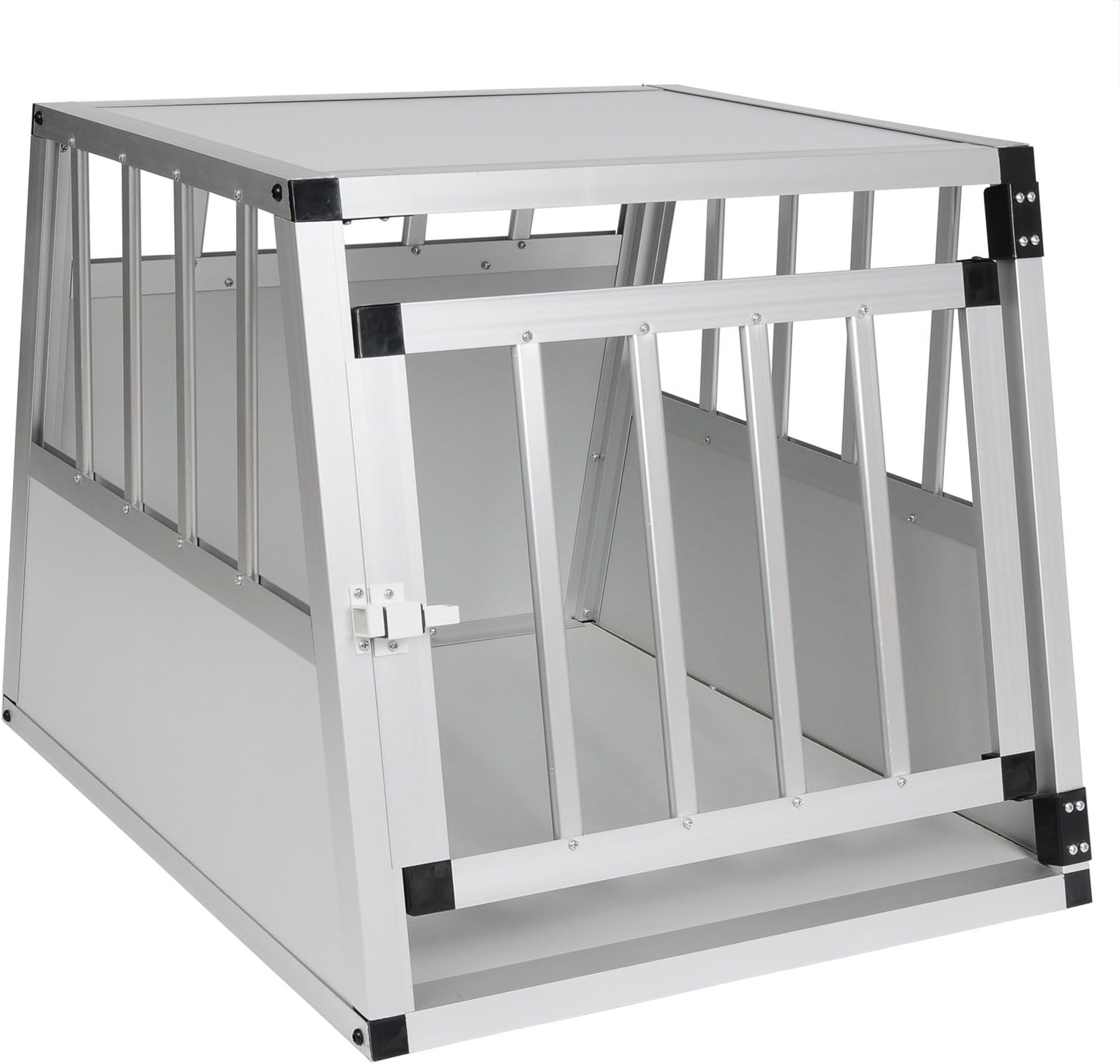 Juskys Alu Hundetransportbox L-X - 65x91x69 cm - Auto Hundebox robust ...