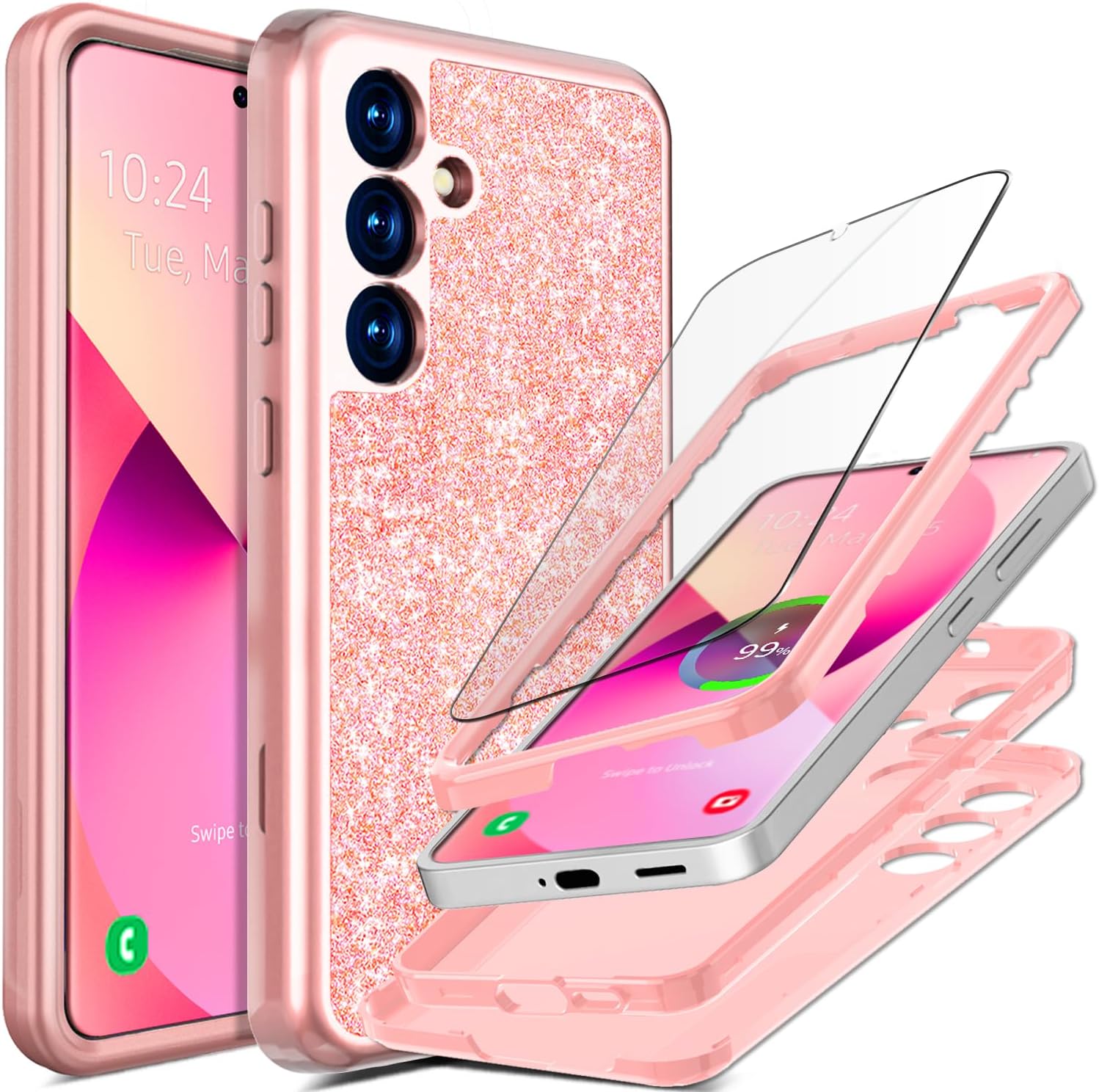 Amazon.com: Coolwee Full Protective for Galaxy S25 Plus Case Heavy Duty ...