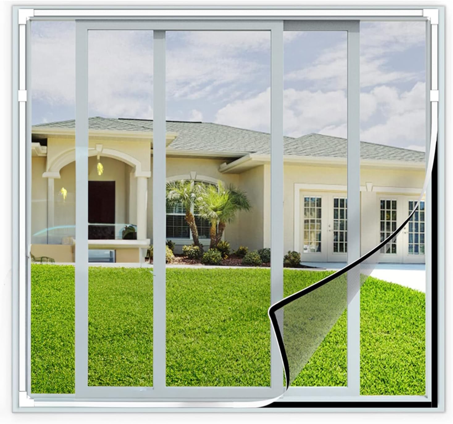 Adjustable DIY Magnetic Window Screen Max 59x51 Inch, Fits Any Size ...