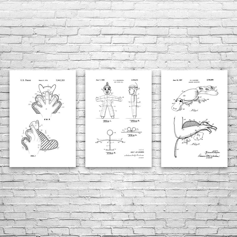 Amazon.com: Hand Puppet Patent Posters Set of 3 (11x17), Puppeteer Gift ...