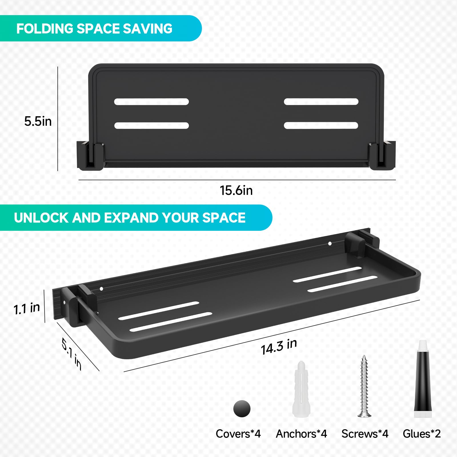 Snapklik.com : ESUDNT RV Shelves Aluminum RV Shelf, 90 Foldable Wall ...