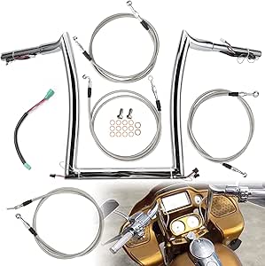 Amazon.com: TIGERSGATE 14" Rise 1.25" Fat Prewired Ape Hanger Handlebar ...
