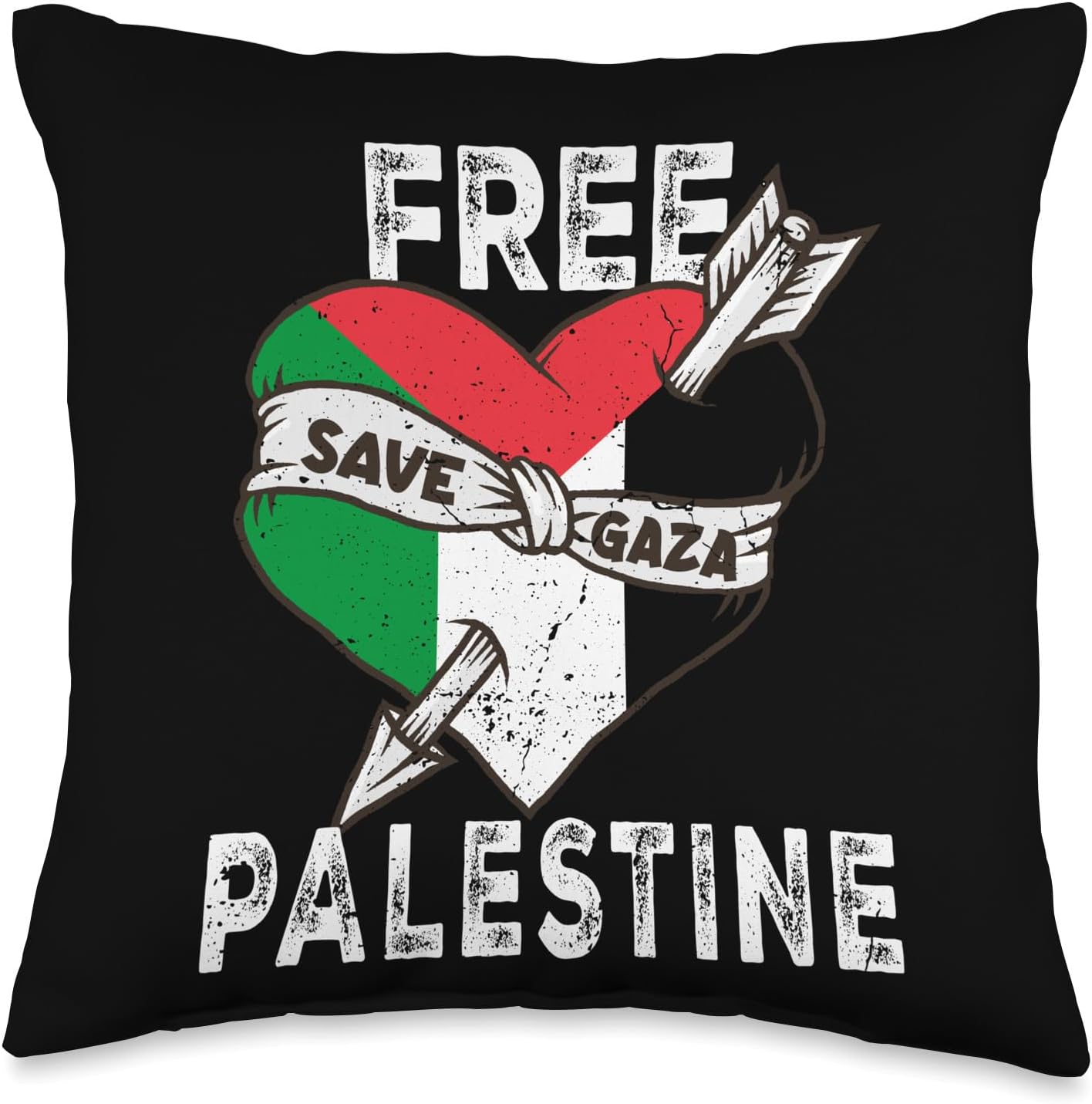Amazon.com: Free Palestine Flag Save Gaza Palestinian Love Heart Throw ...