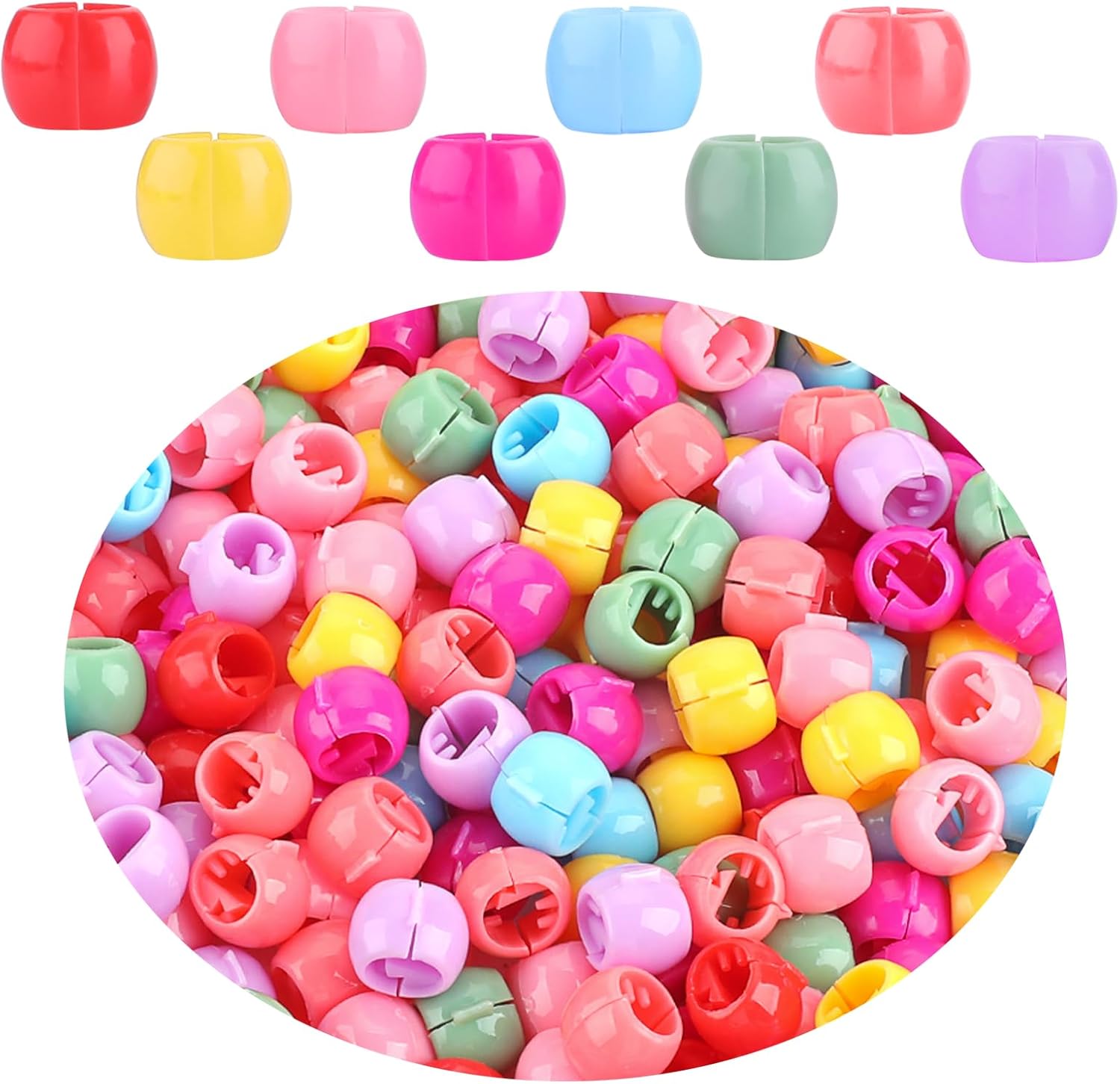 Lusofie 100 Hair Beads for Braids Mini Hair Clips Rainbow Mini Claw ...