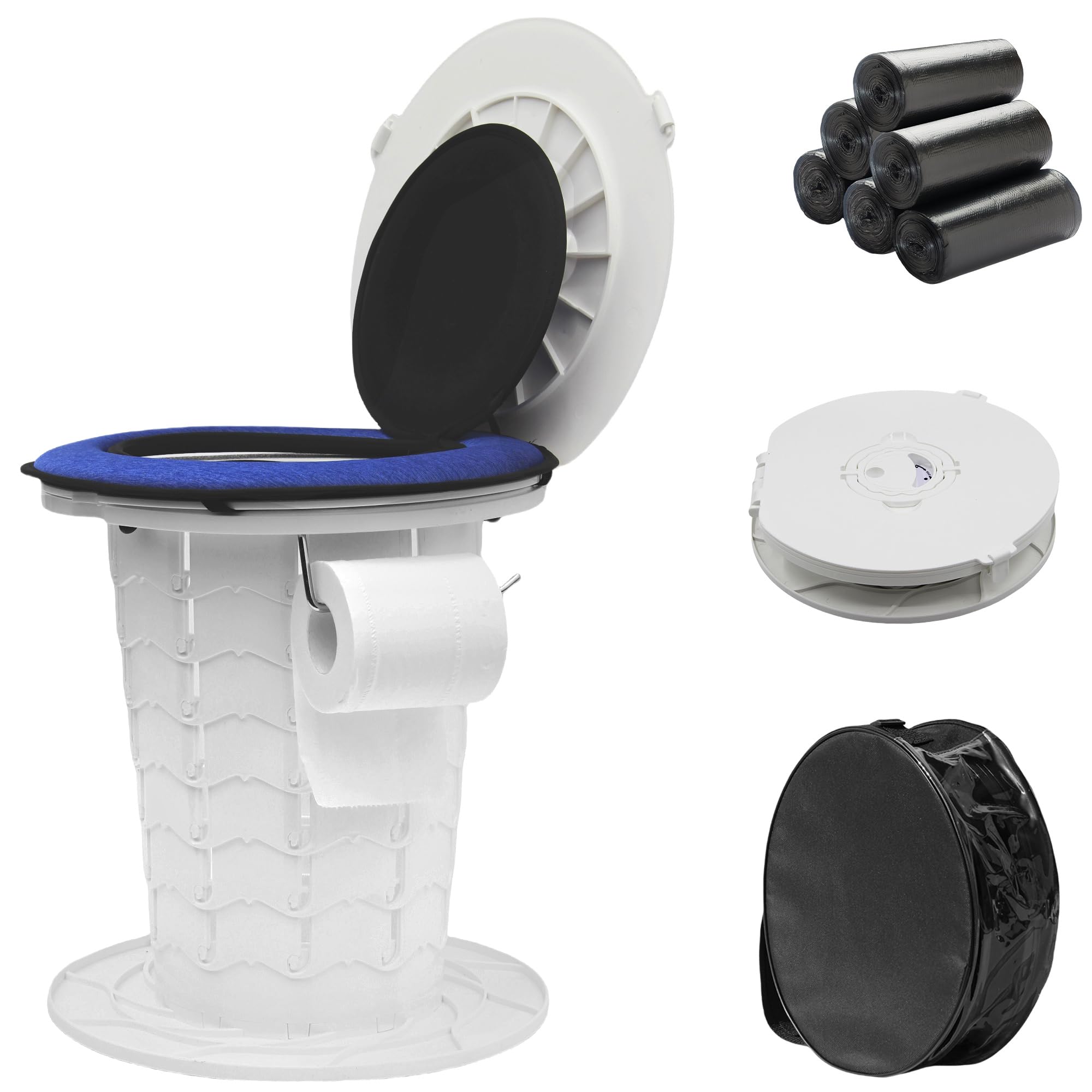 PLOGGING Upgraded Retractable Portable Toilet with Cushion,Adjustable ...