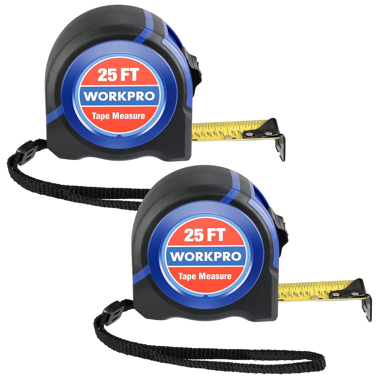 WORKPRO 25 FT Tape Measure, Measuring Tape with Fractions Every 1/8 ...