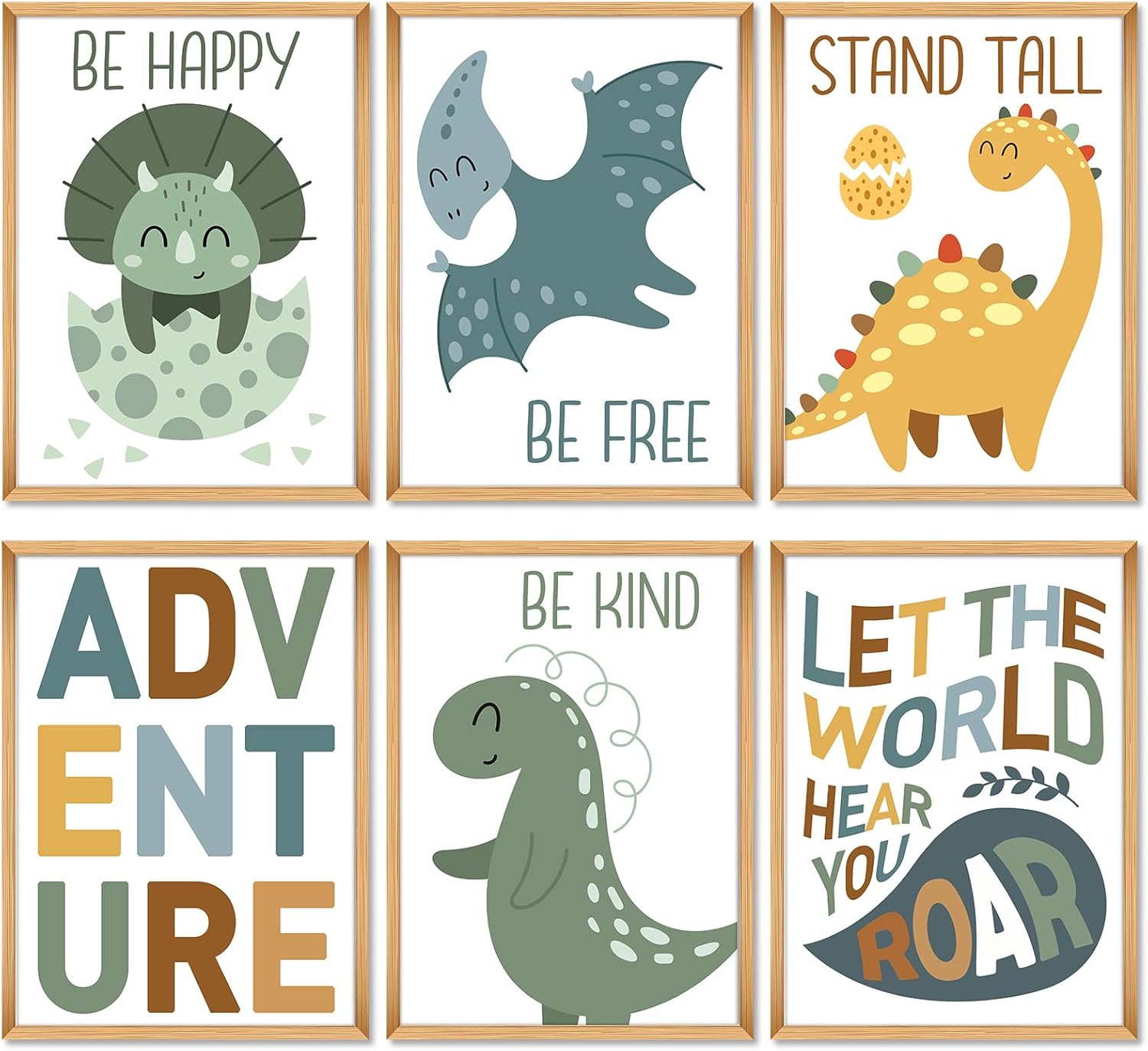 Jungle Dinosaur Canvas Wall Art Print, a4 Forest Dino Wallpaper Poster ...