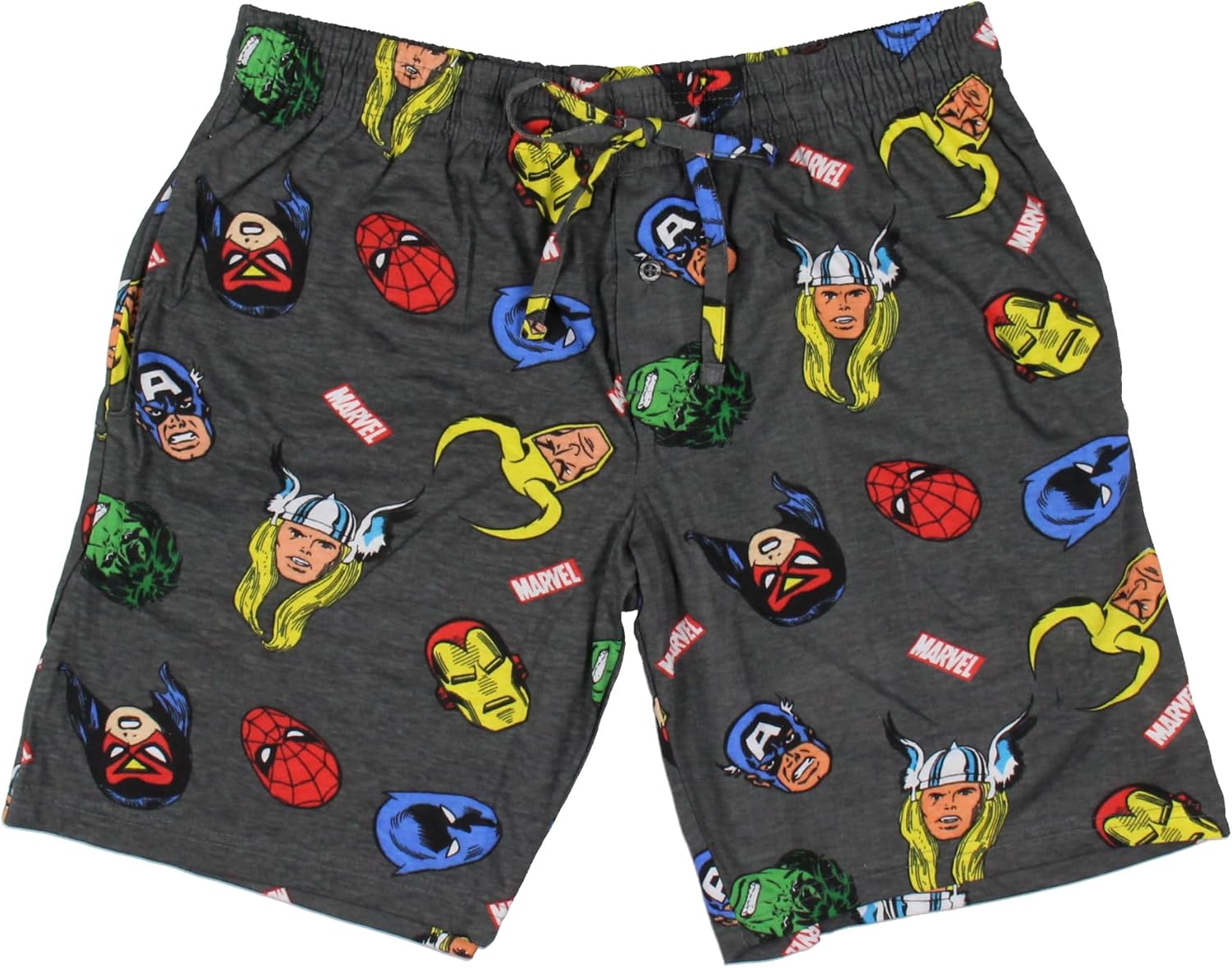 Marvel Men's Superhero All Over Print Lounge Jam Sleep Shorts Pajamas ...