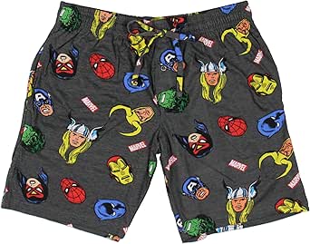 Marvel Men's Superhero All Over Print Lounge Jam Sleep Shorts Pajamas ...