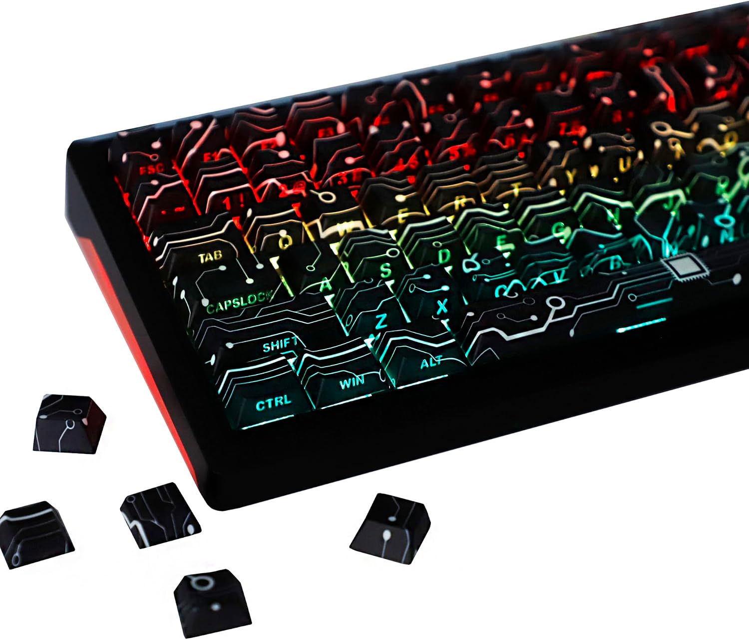 Amazon.com: YMDK PCB Electronic Vision Theme 135 Keys PBT+PC Keycaps ...