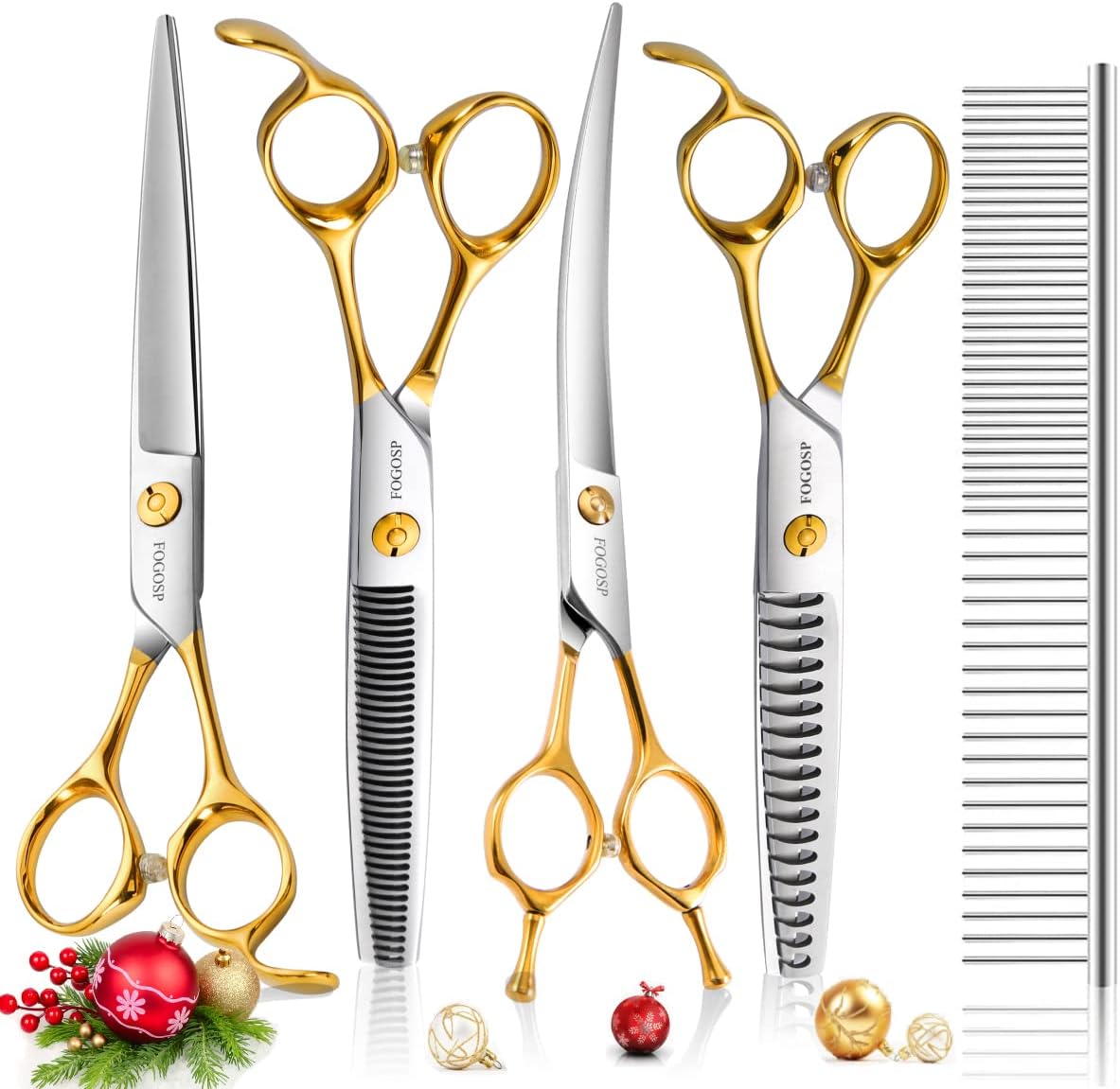 Amazon.com: 7.0in Professional Pet Grooming Scissors set,Straight ...