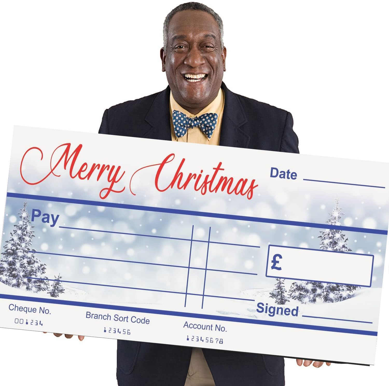 Christmas Xmas Blank Cheque Presentation V23 Paper Large 1m Wide x 50cm ...