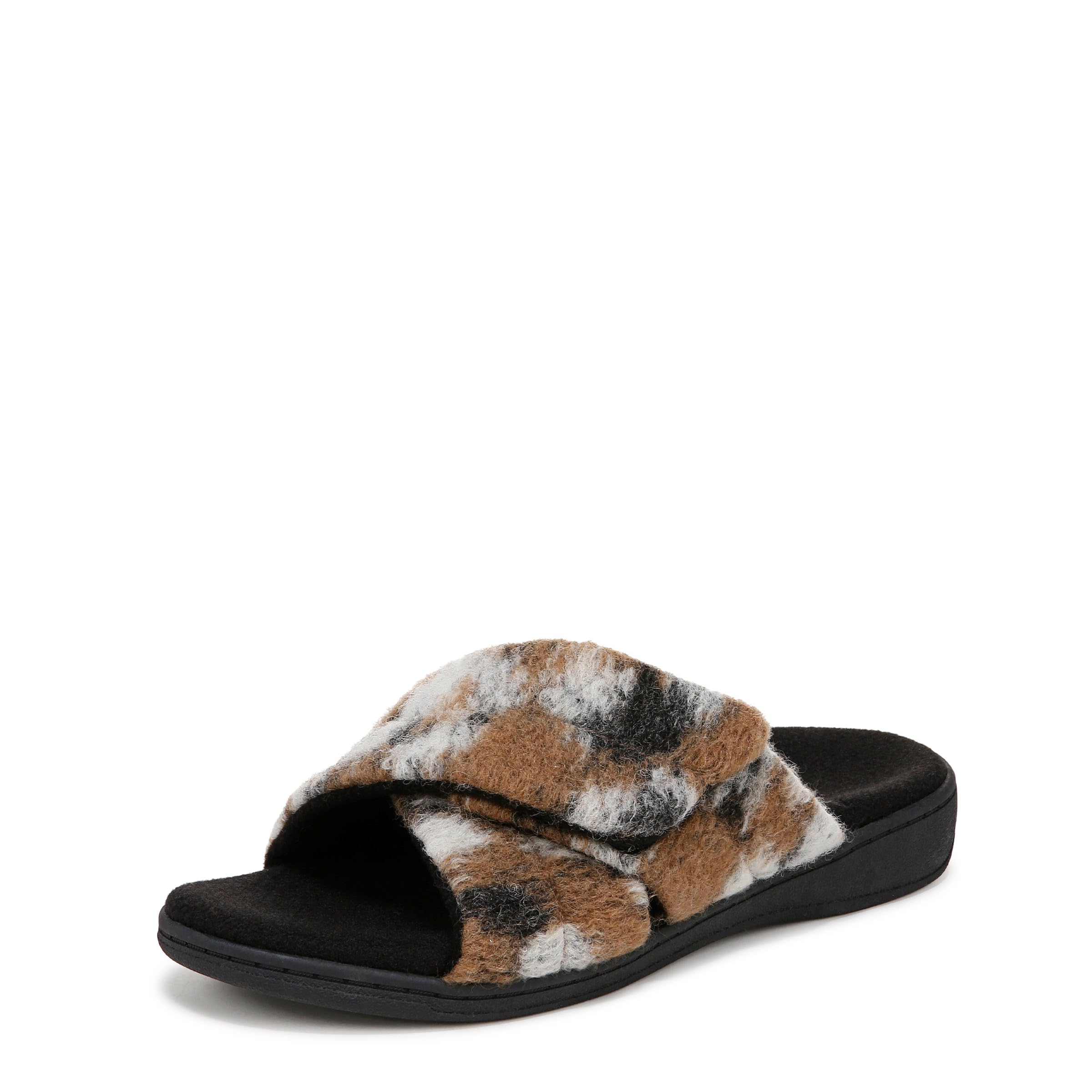 Amazon.com | Vionic Women's Relax II Slipper, Brown Multi Camo Felt ...
