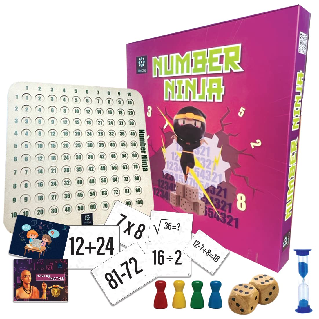 Buy Metclap Number Ninja Board Game for Kids - Fun Learning Math Game ...
