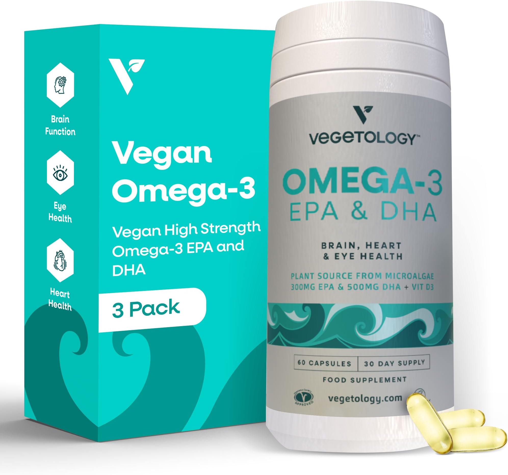 Amazon.com: VEGETOLOGY Vegan Omega 3 Supplement – Omega-3, EPA, DHA ...