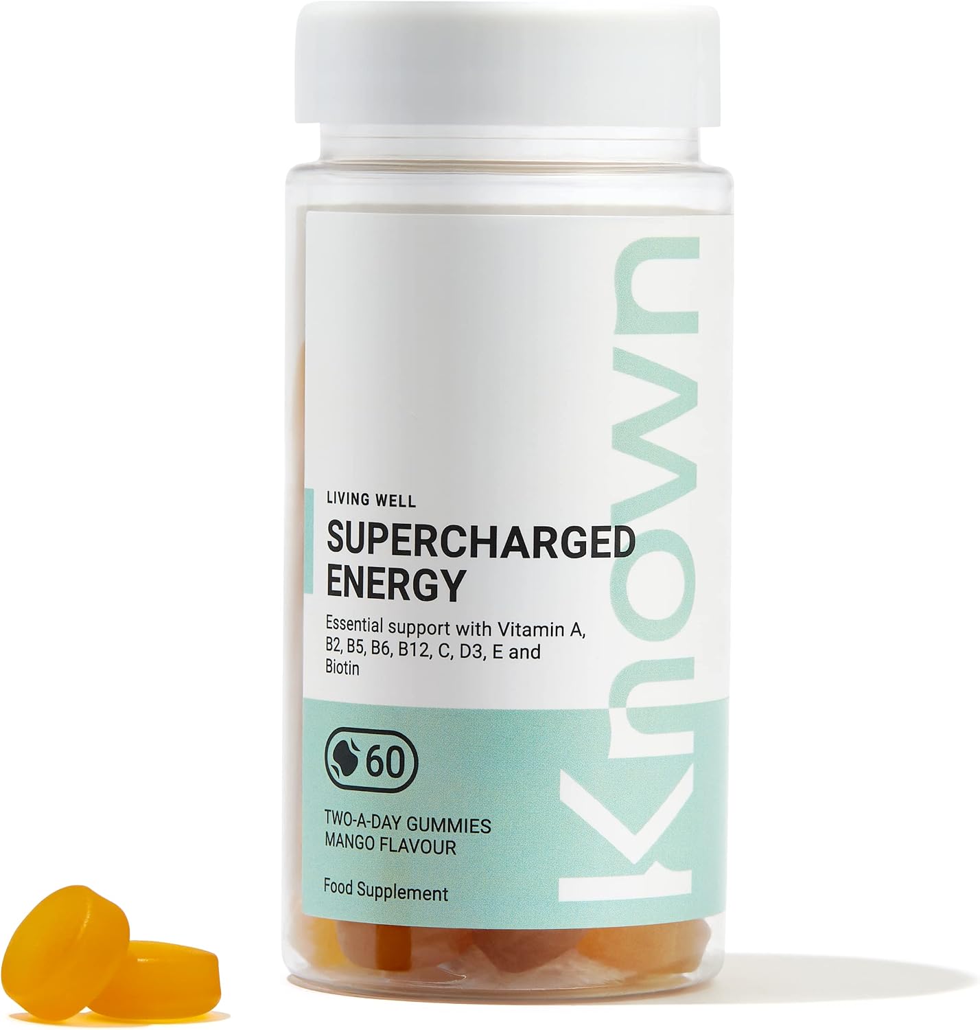 Vegetarian Supercharged Energy Vitamin Gummies by Known Nutrition with ...
