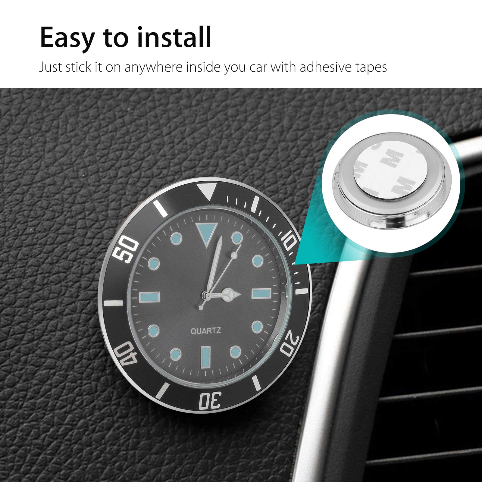 EEEKit Car Dashboard Clock, Universal 5cm Mini Quartz Analog Watch ...