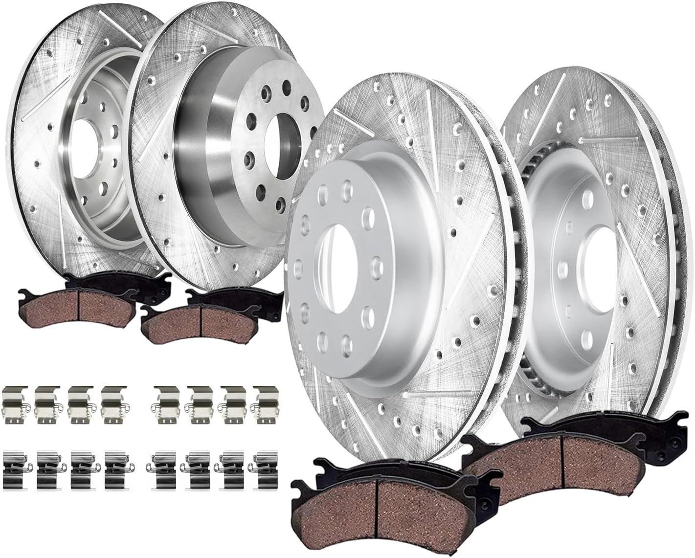 Amazon.com: Detroit Axle - 8pc Brake Kit for 2018-2023 Jeep Wrangler, Drilled and Slotted Brakes ...